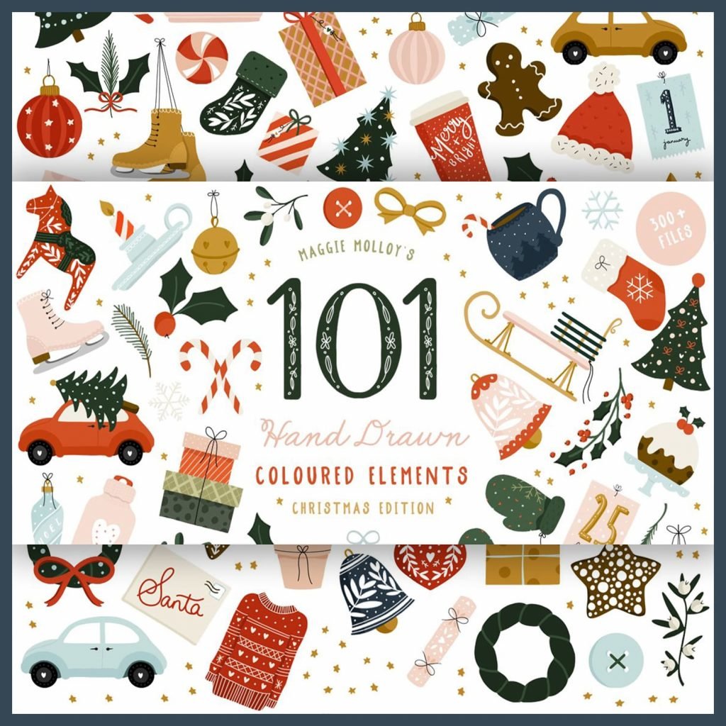 101 Festive Colour Elements EPS PNG – MasterBundles