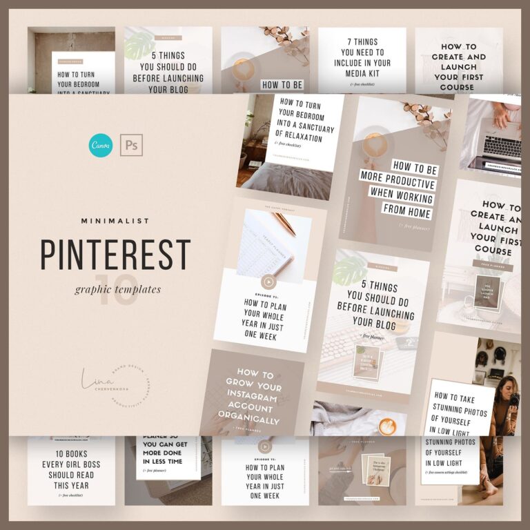 Minimalist Pinterest Templates – MasterBundles