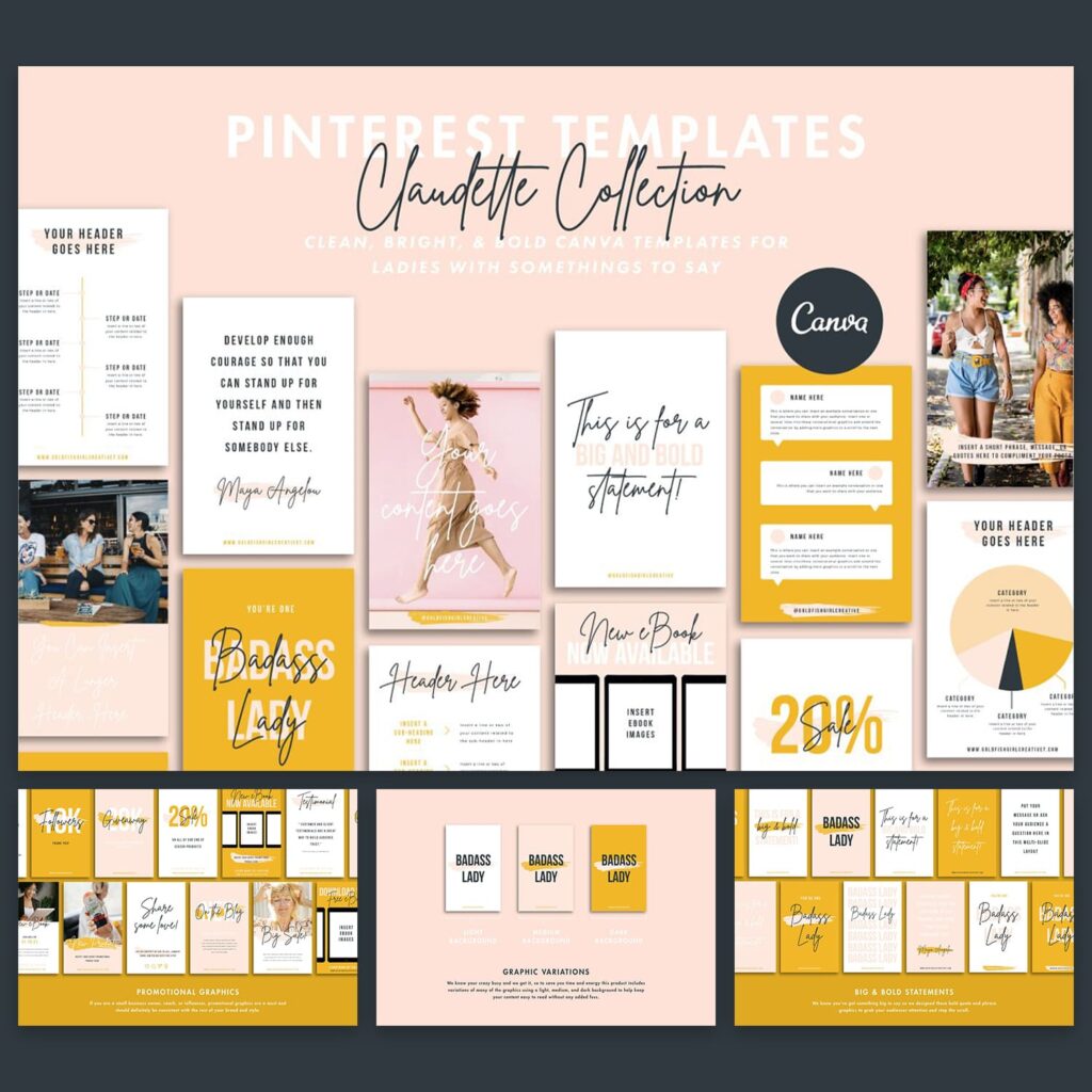 Claudette Pinterest Templates – MasterBundles