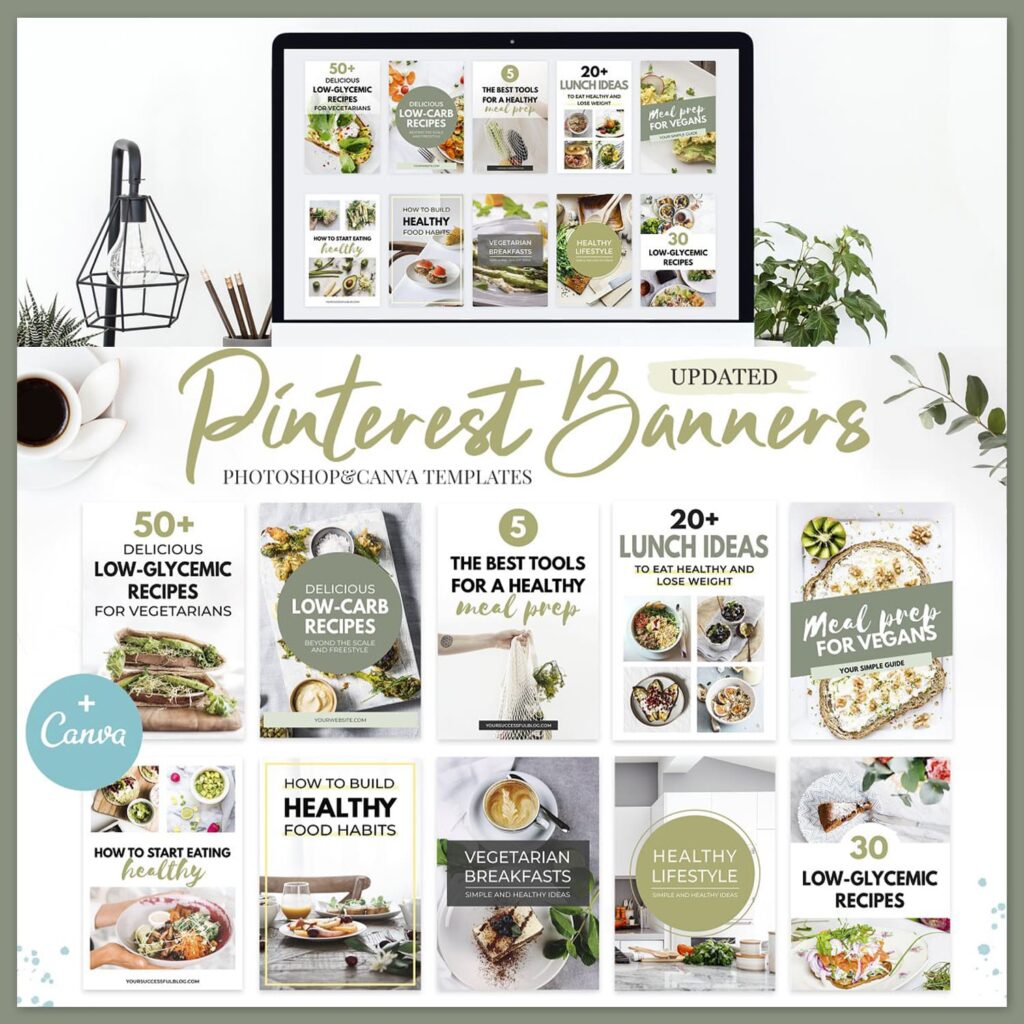 Canva Pinterest Templates in Green – MasterBundles