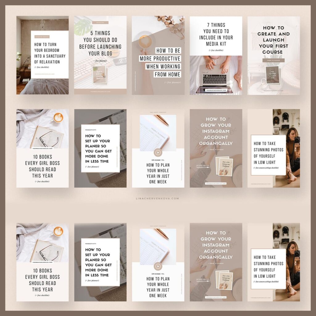 Minimalist Pinterest Templates – MasterBundles