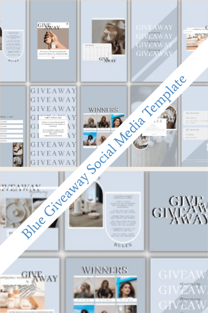 Blue Giveaway Social Media Template – MasterBundles