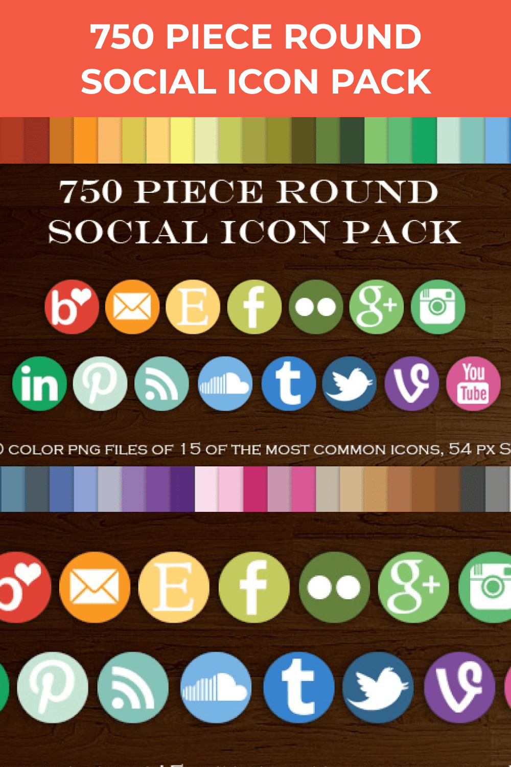 750 Piece Round Social Icon Pack – MasterBundles