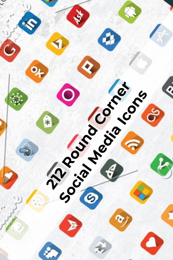 212 Round Corner Social Media Icons – MasterBundles