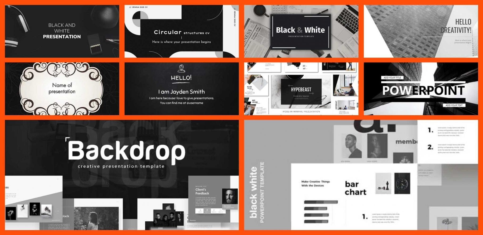 10+ Best Black and White Powerpoint Templates for 2021