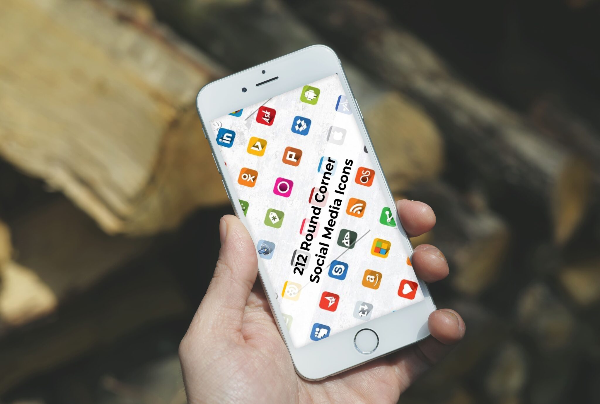 212 Round Corner Social Media Icons – MasterBundles