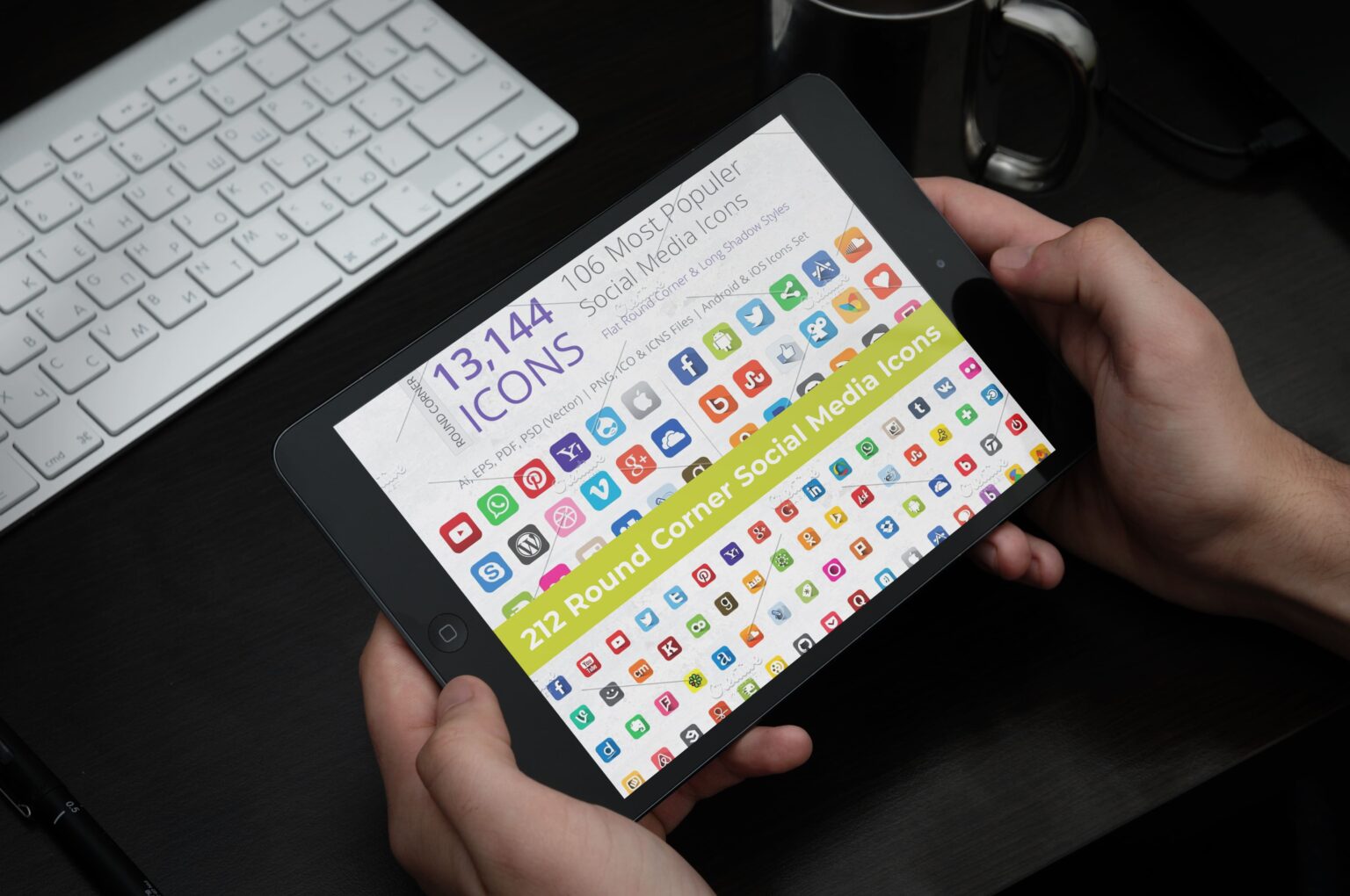 212 Round Corner Social Media Icons – MasterBundles