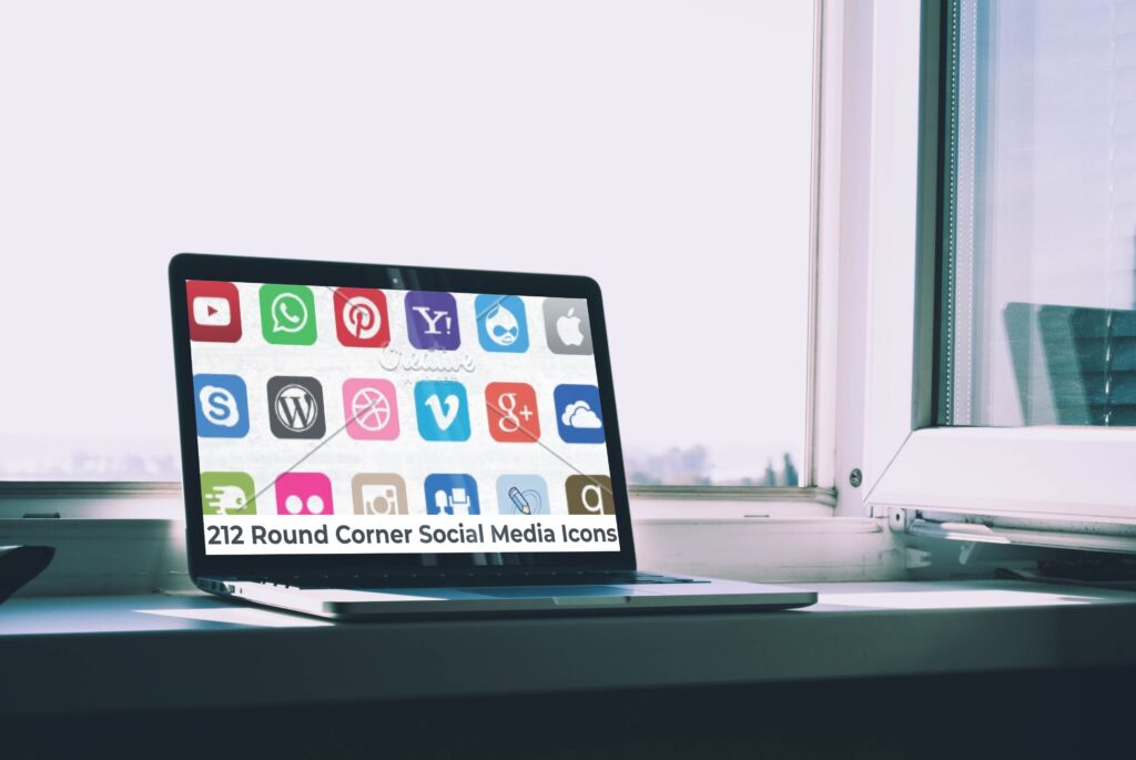 212 Round Corner Social Media Icons – MasterBundles