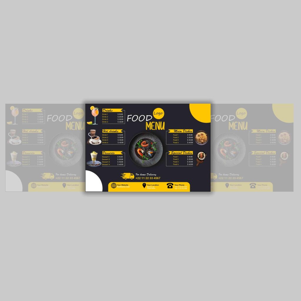 Beautiful new Hotel Menu Flayer - MasterBundles