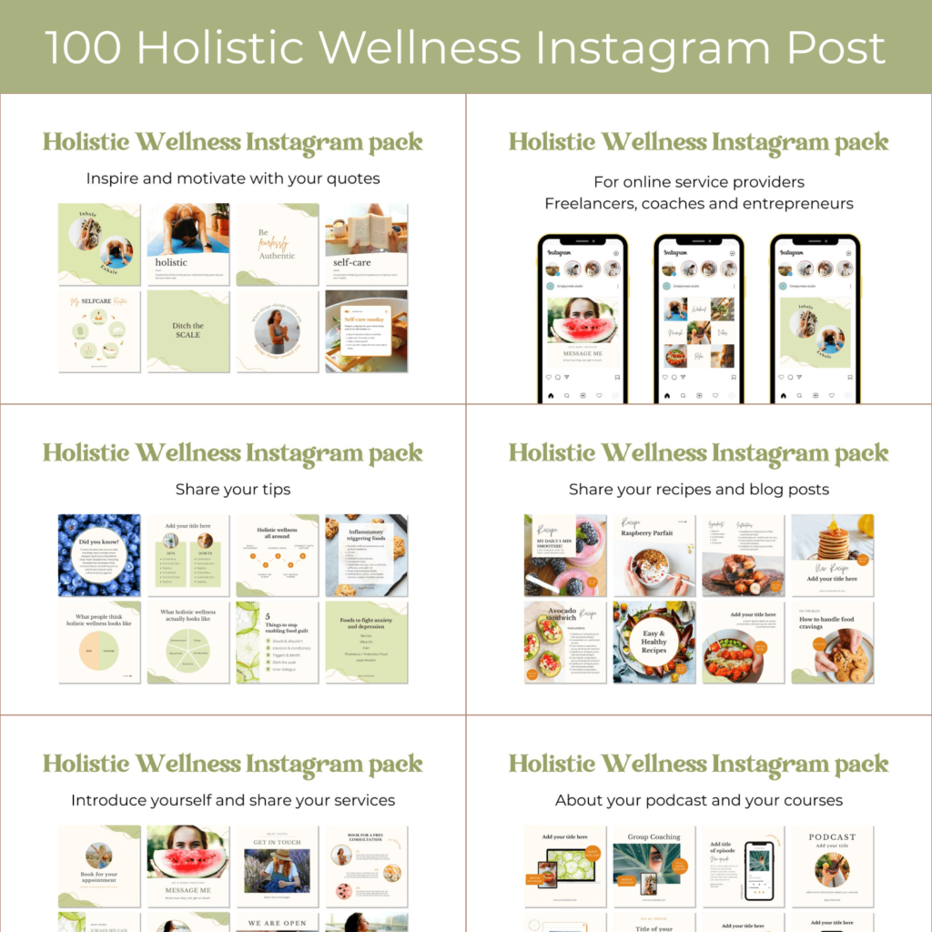 100 Holistic Wellness Instagram Post – MasterBundles