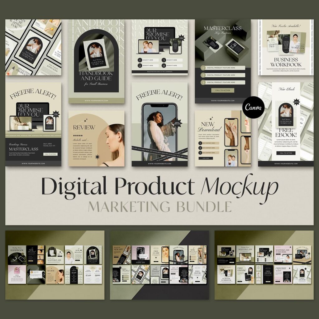 Digital Product Social Media Mockups – MasterBundles