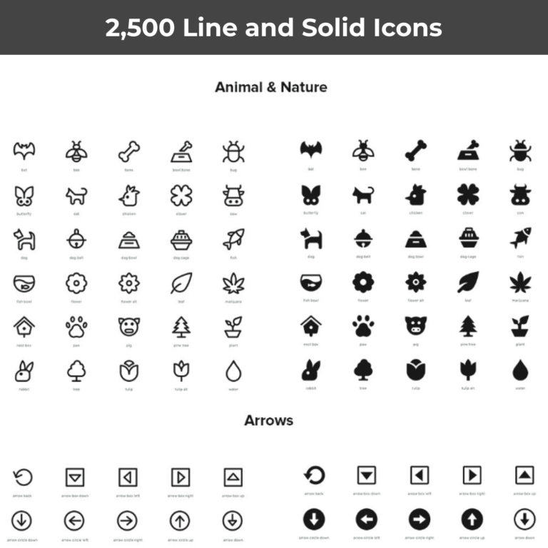Clear Icons - Solid (500 Icons) | Master Bundles