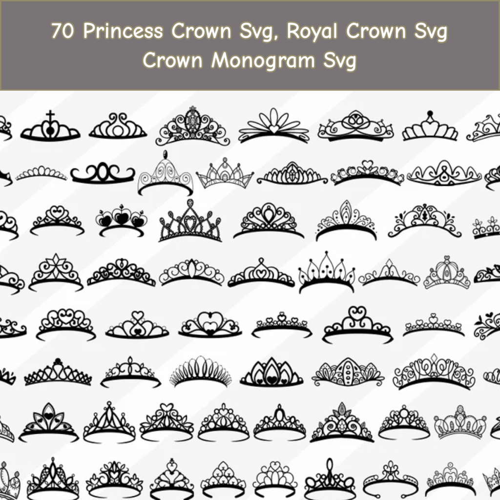 70 Princess Crown Monogram SVG – MasterBundles