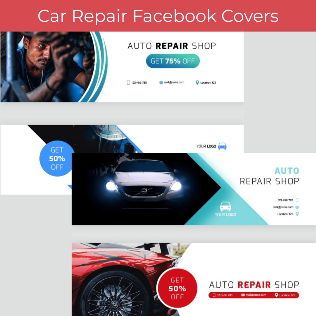 Car Repair Facebook Covers – MasterBundles