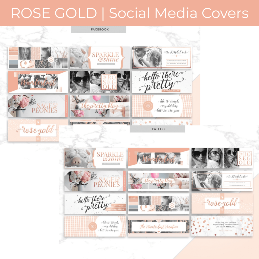 ROSE GOLD | Social Media Covers – MasterBundles
