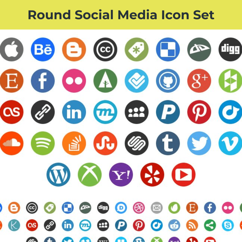 Round Social Media Icon Set – MasterBundles