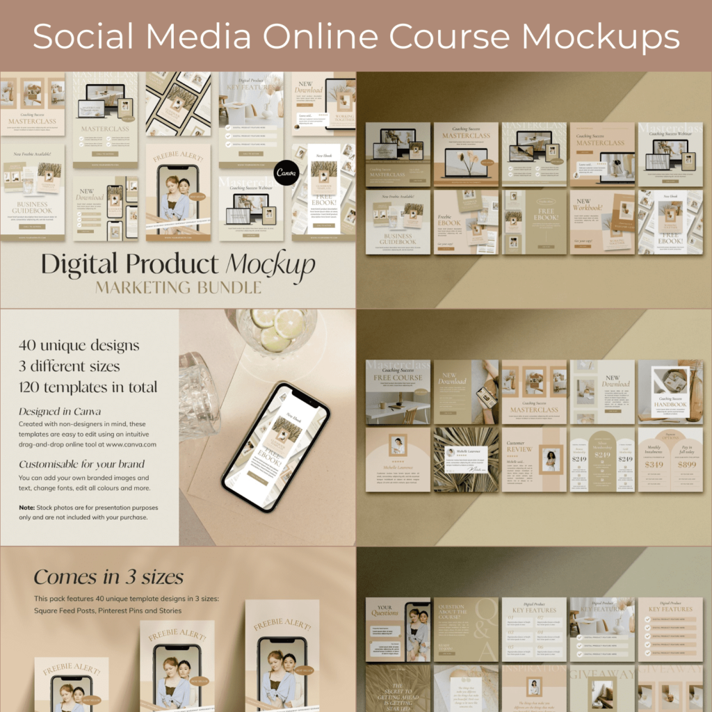 Social Media Online Course Mockups – MasterBundles