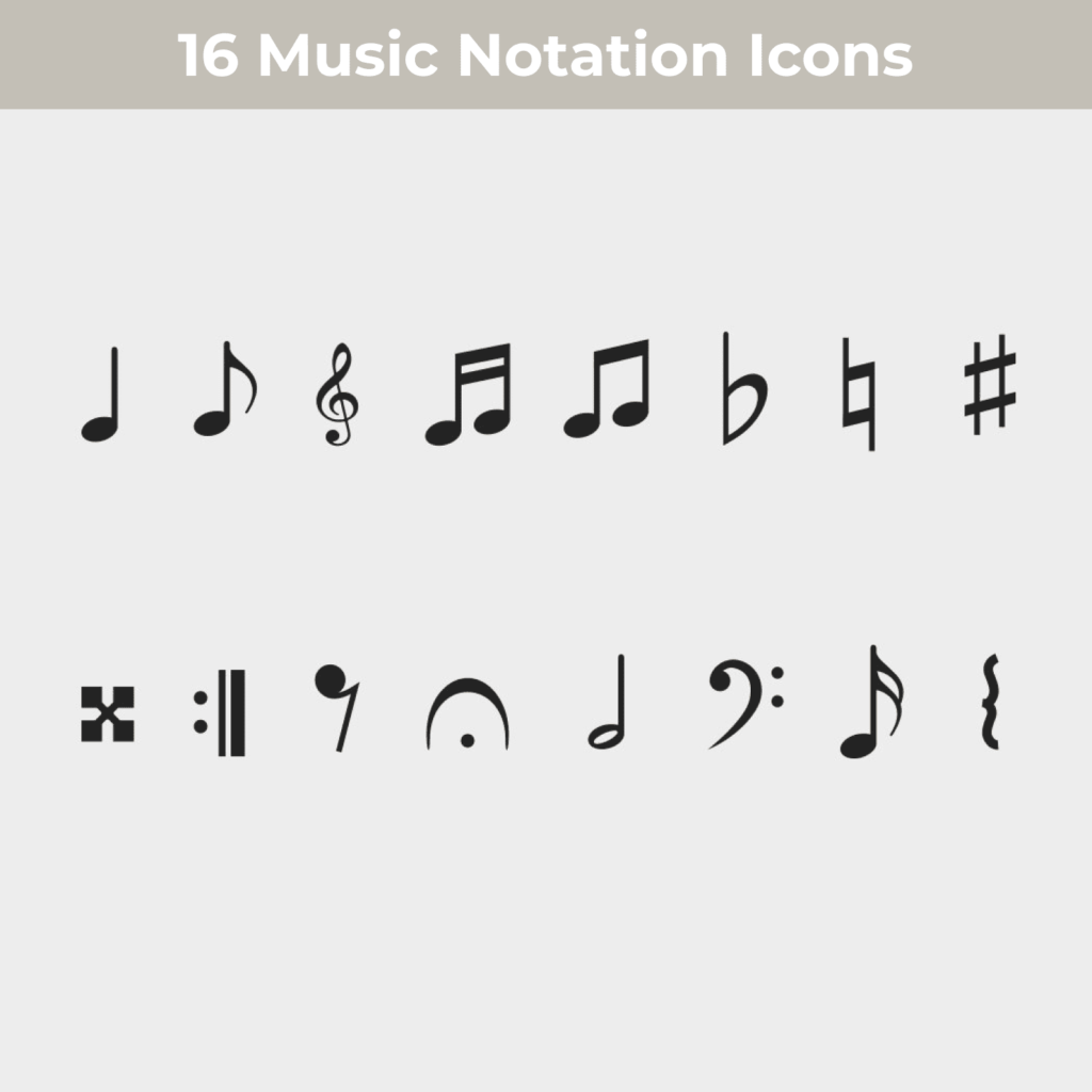 16 Music Notation Icons – MasterBundles
