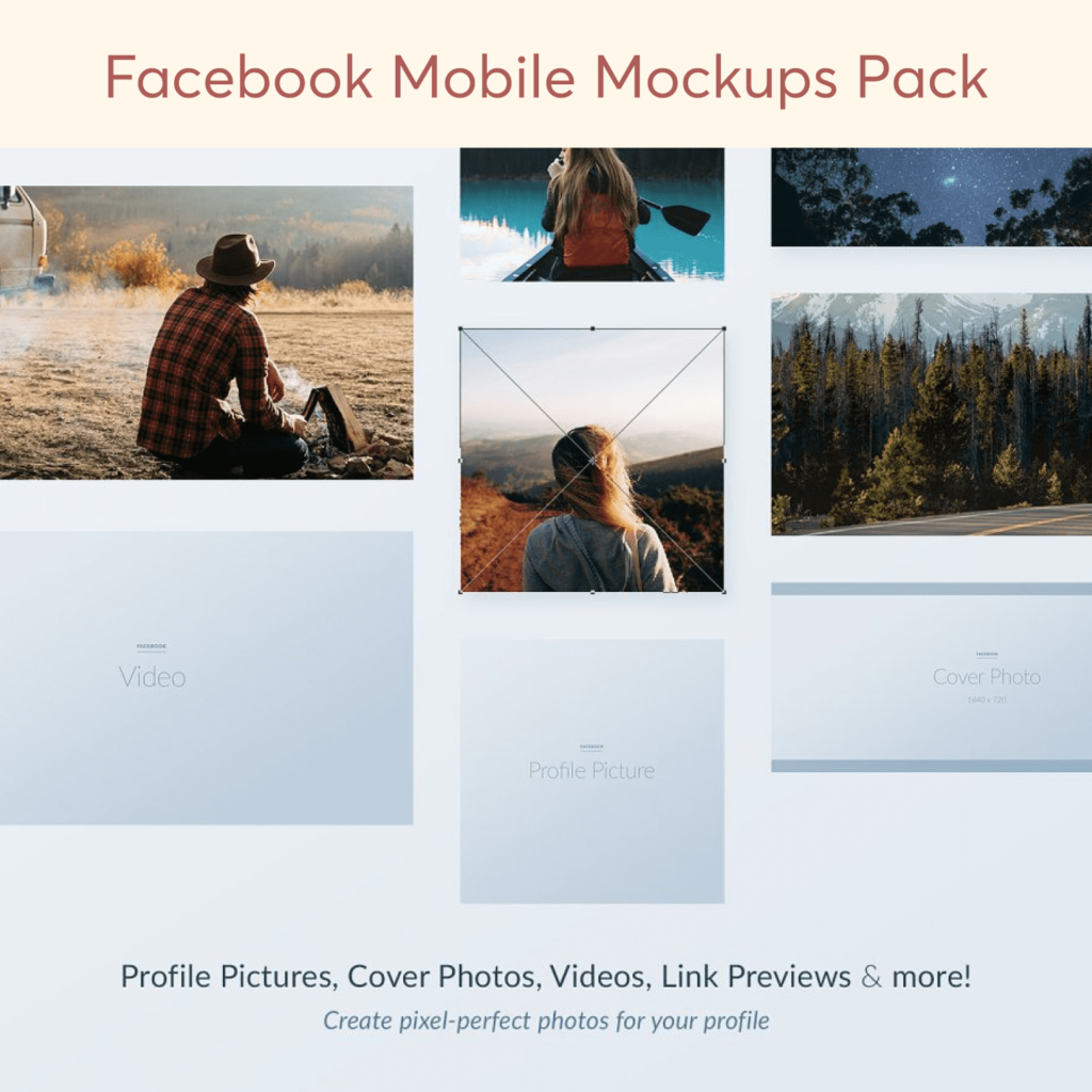 Facebook Mobile Mockups Pack – MasterBundles