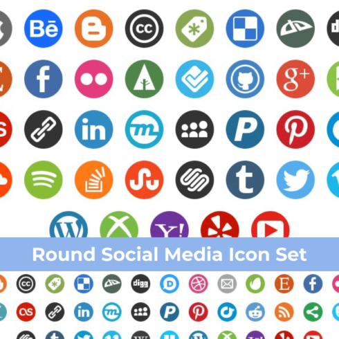 Round Social Media Icon Set – MasterBundles