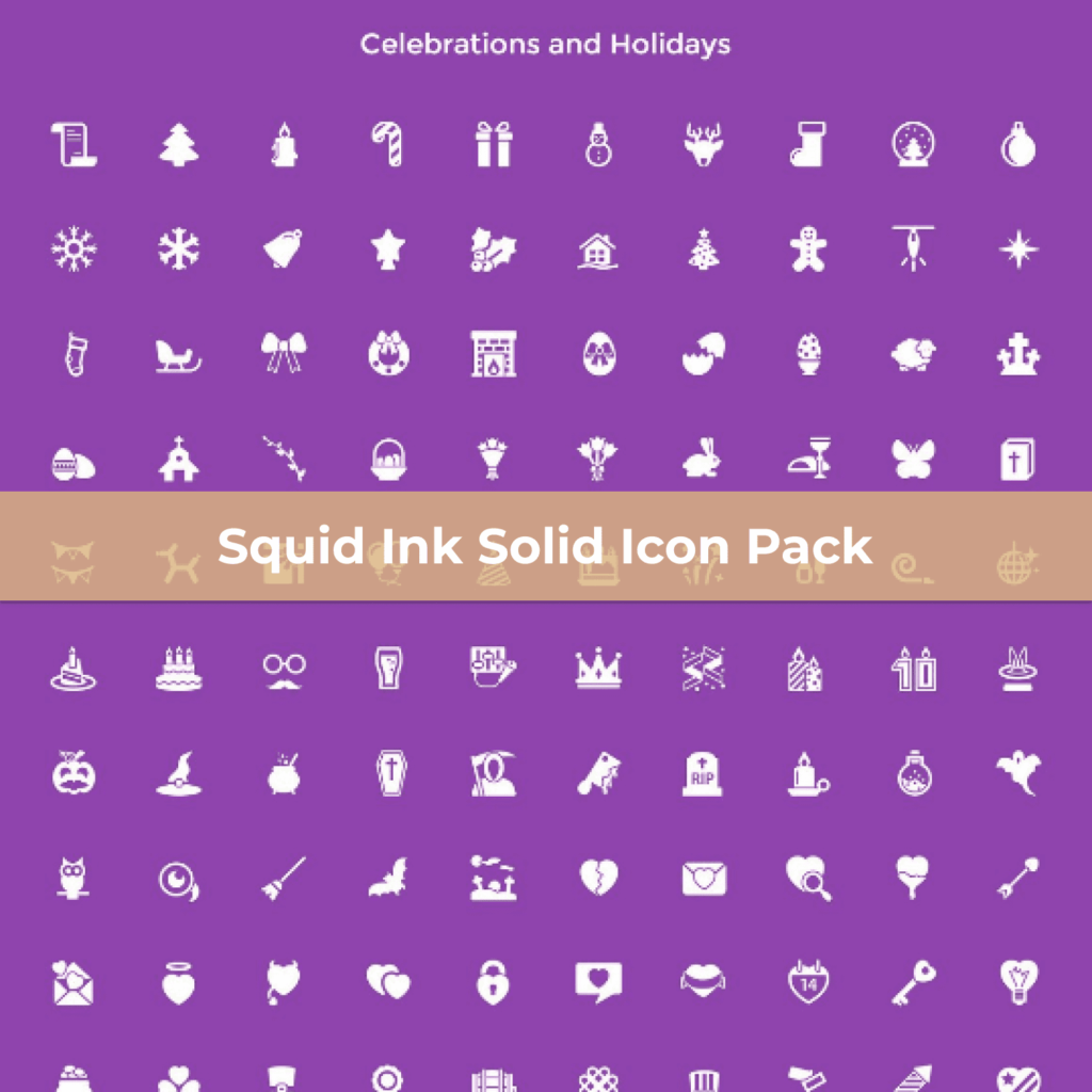 Squid Ink Solid Icon Pack – MasterBundles