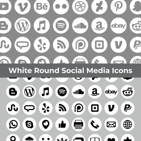 White Round Social Media Icons – MasterBundles