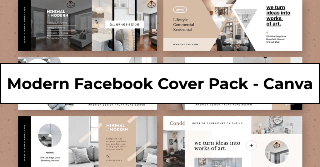 Modern Facebook Cover Pack - Canva – MasterBundles