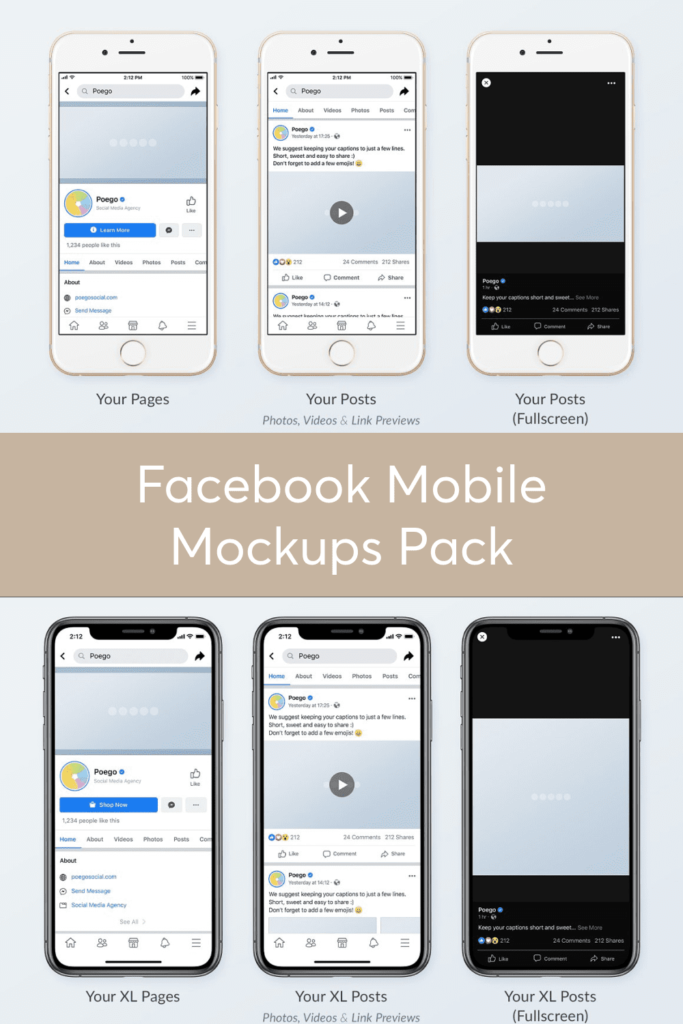 Facebook Mobile Mockups Pack – MasterBundles