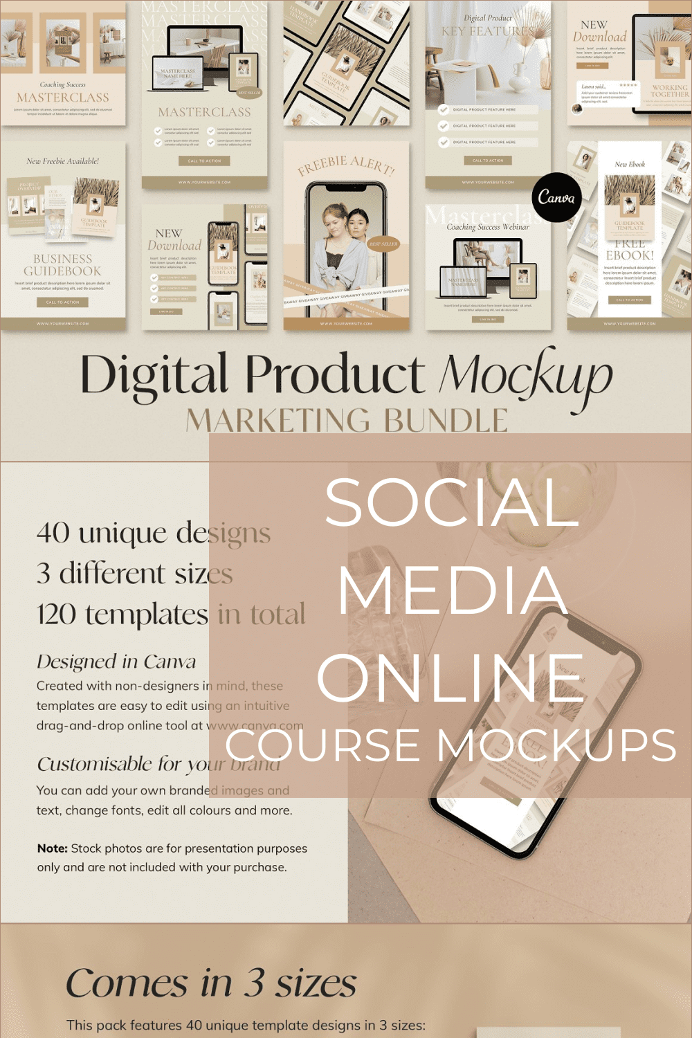 Social Media Online Course Mockups – MasterBundles