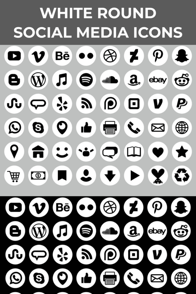 White Round Social Media Icons – MasterBundles