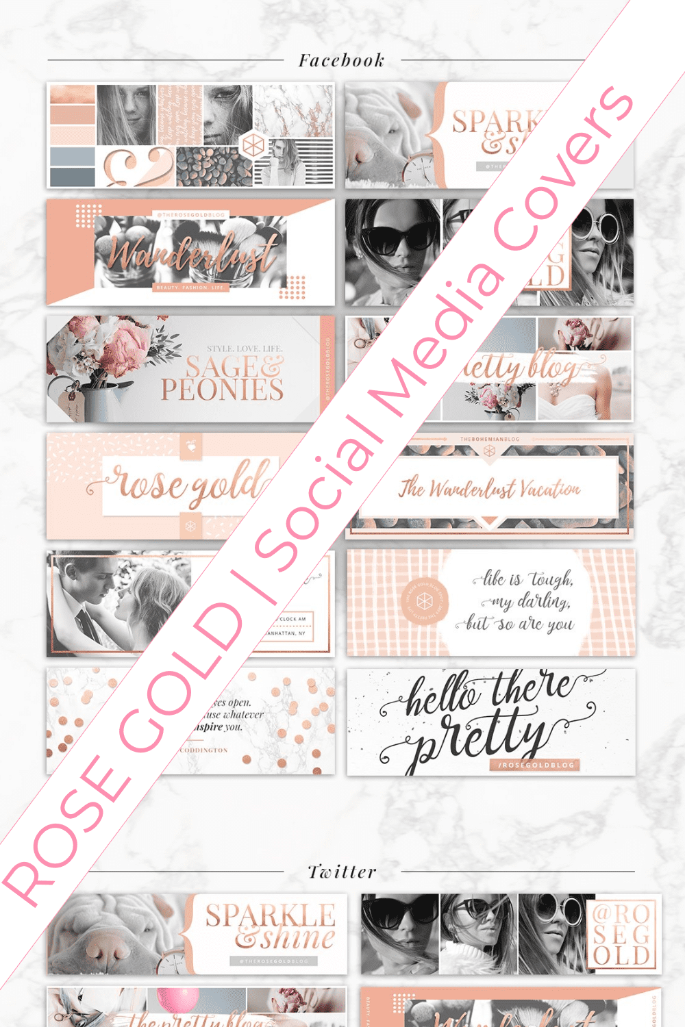 ROSE GOLD | Social Media Covers – MasterBundles