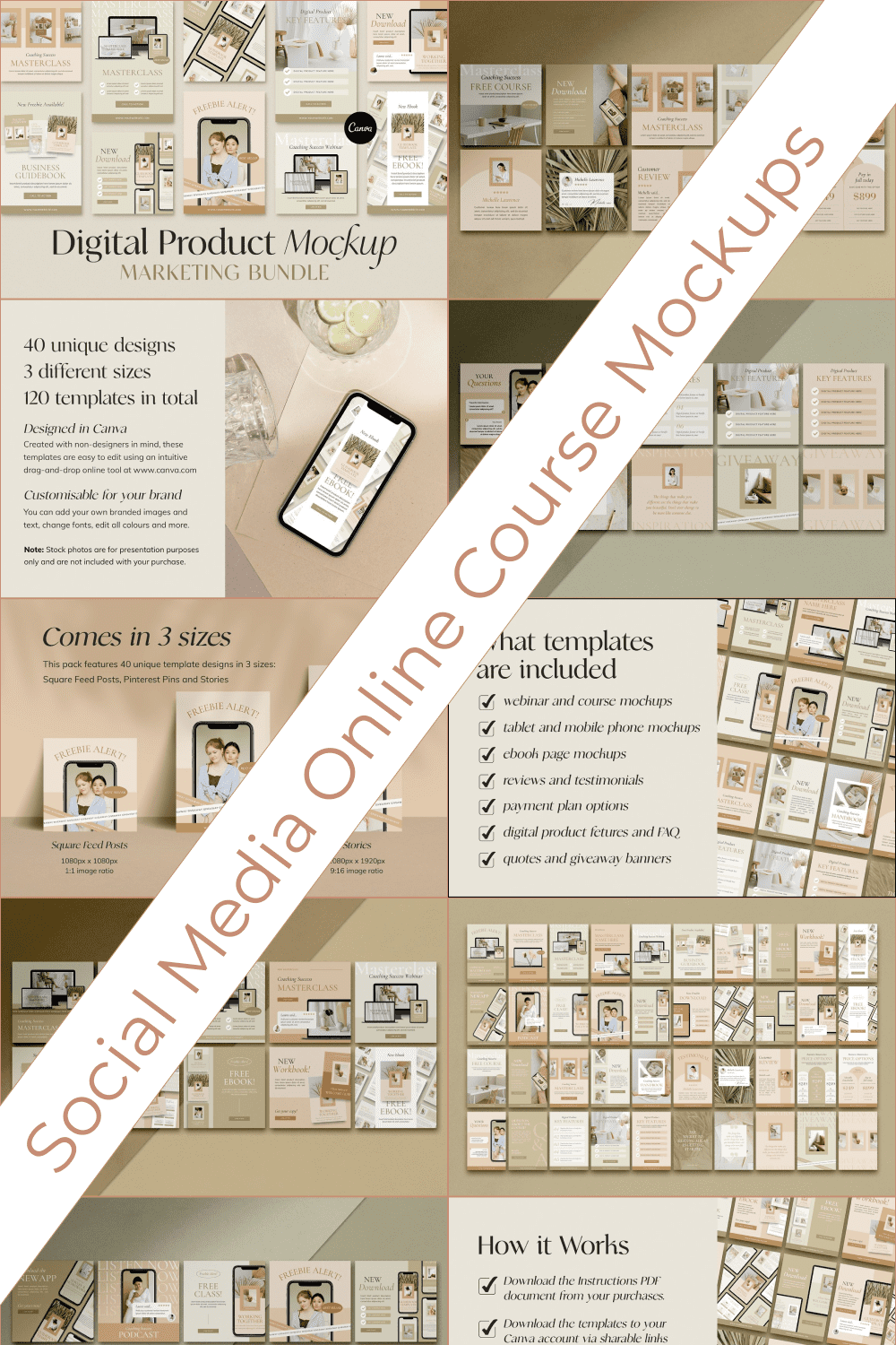 Social Media Online Course Mockups – MasterBundles