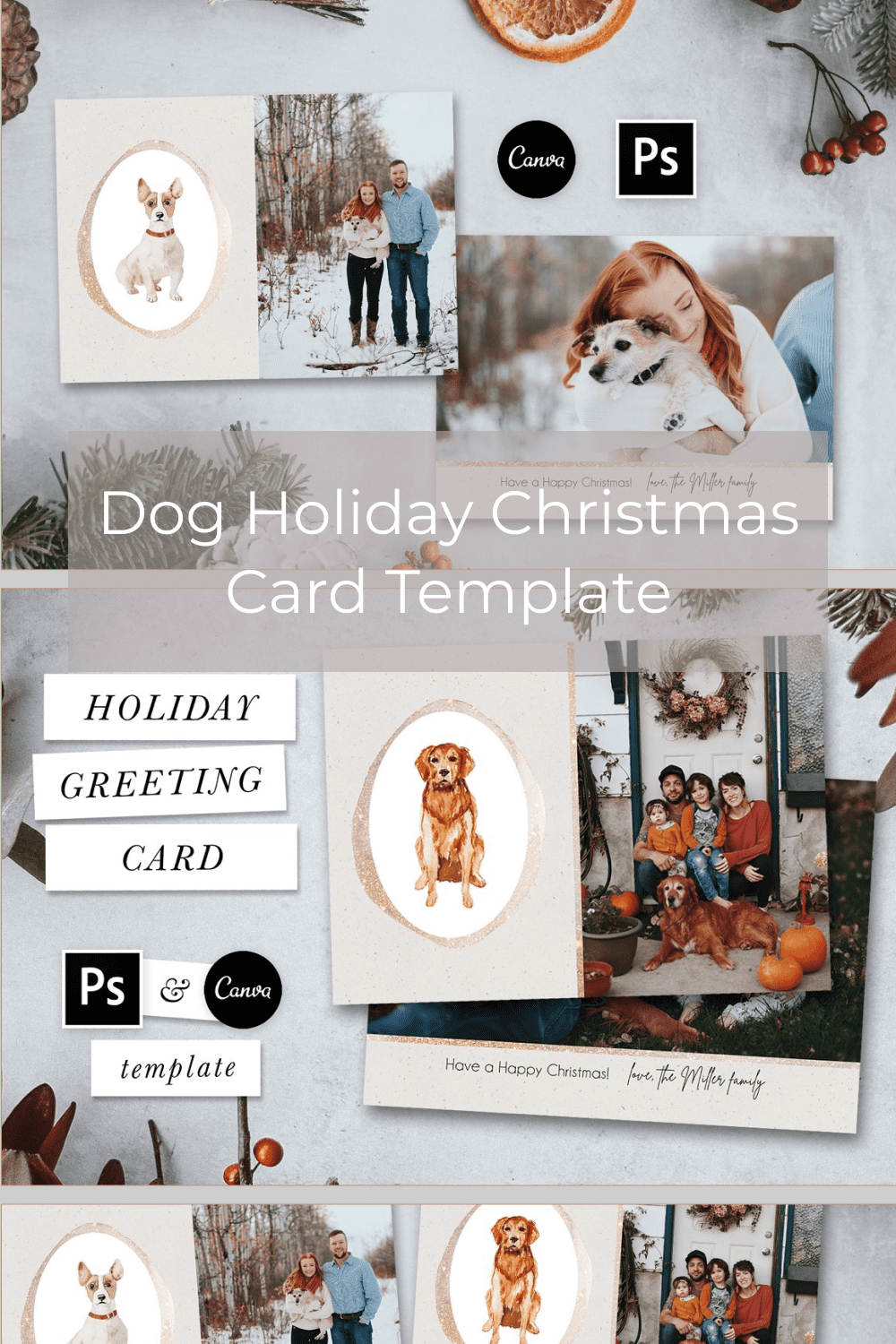 Dog Holiday Christmas Card Template – MasterBundles