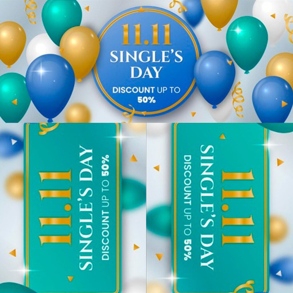 Free Single's Day Horizontal Banners Set – MasterBundles