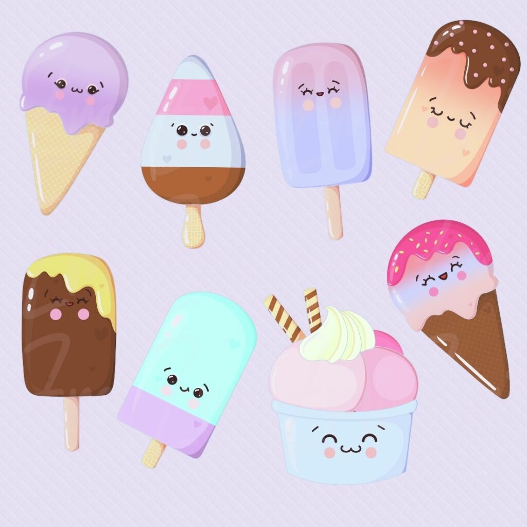 Kawaii Popsicle Clipart - 17 png - MasterBundles