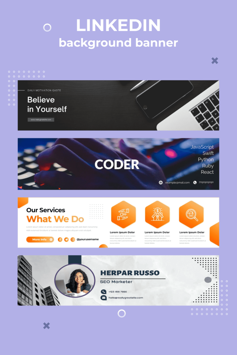 35 Best LinkedIn Background Banner Templates (2023) – MasterBundles