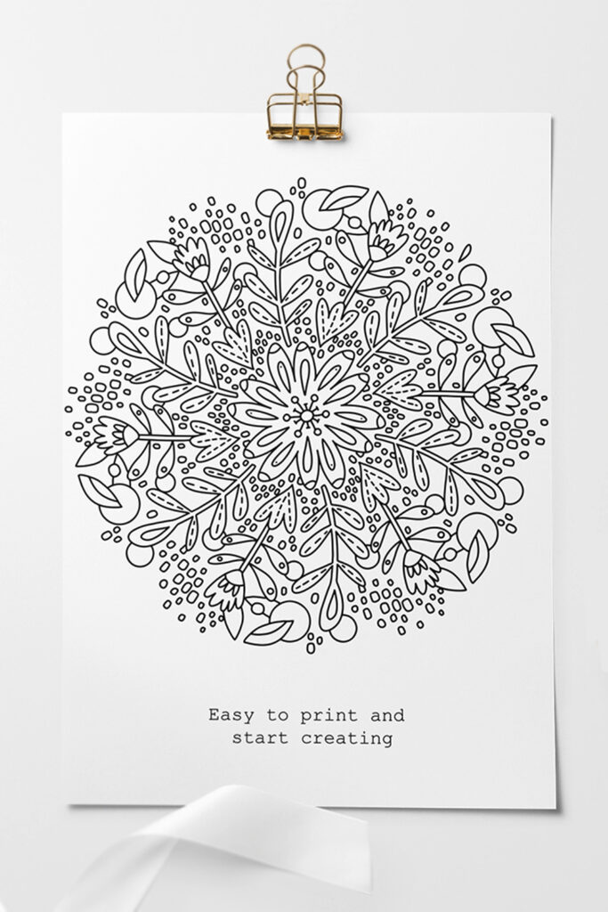 7 coloring pages for creativity. Flower coloring book - 5$ - MasterBundles