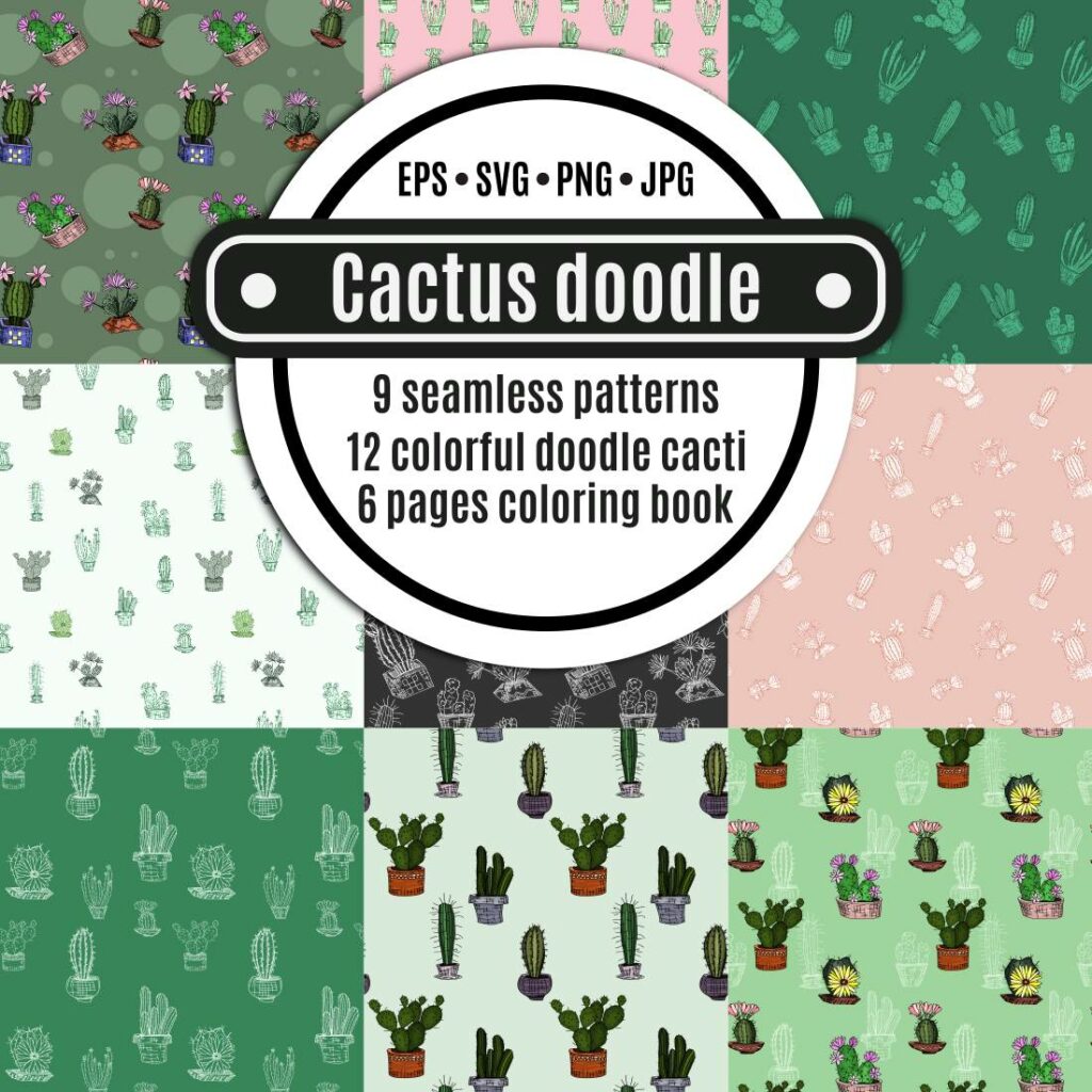 Doodle cactus - MasterBundles