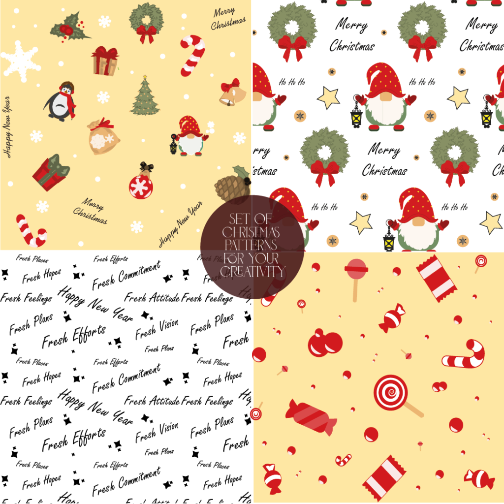Christmas pattern | Candy pattern | Gnome Christmas pattern - MasterBundles