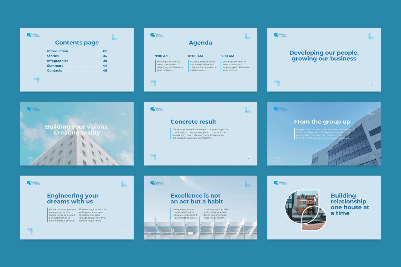 Building Company PowerPoint Presentation Template | Master Bundles