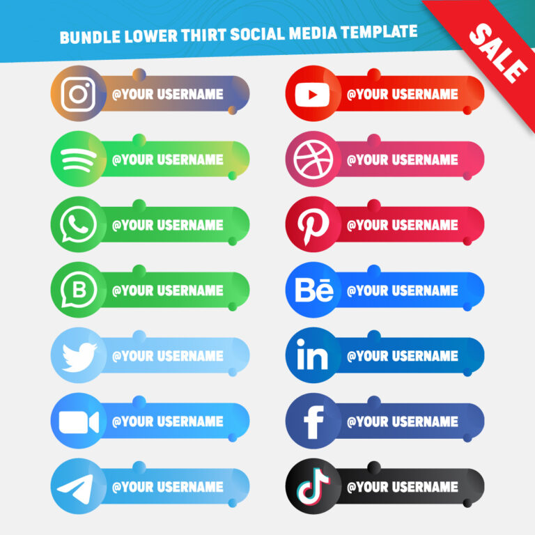 Lower third social media template with modern round style - only $8 ...