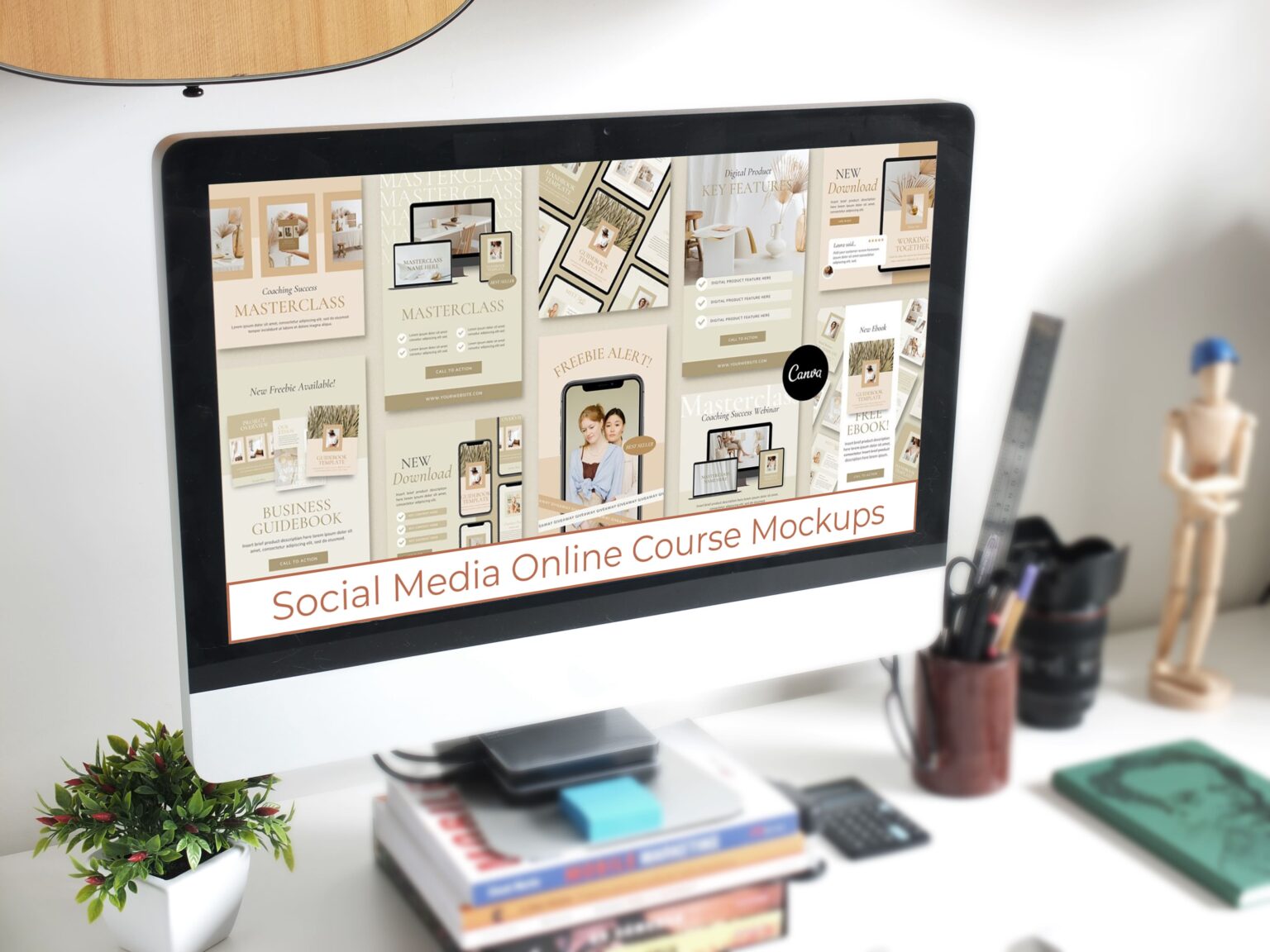Social Media Online Course Mockups – MasterBundles