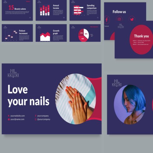Nail Studio PowerPoint Presentation Template – MasterBundles