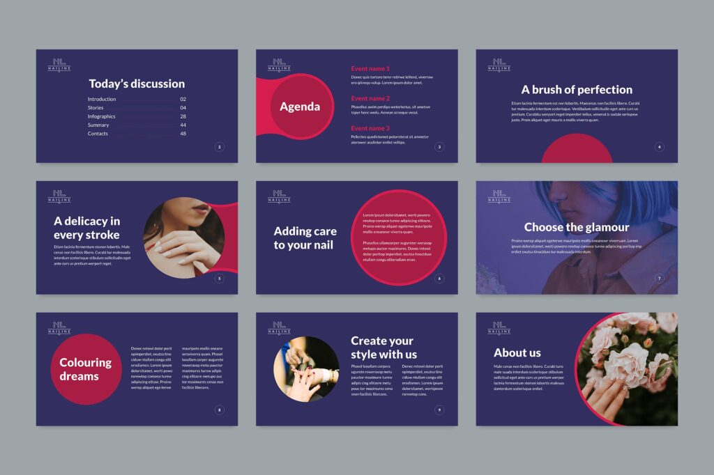 Nail Studio PowerPoint Presentation Template – MasterBundles