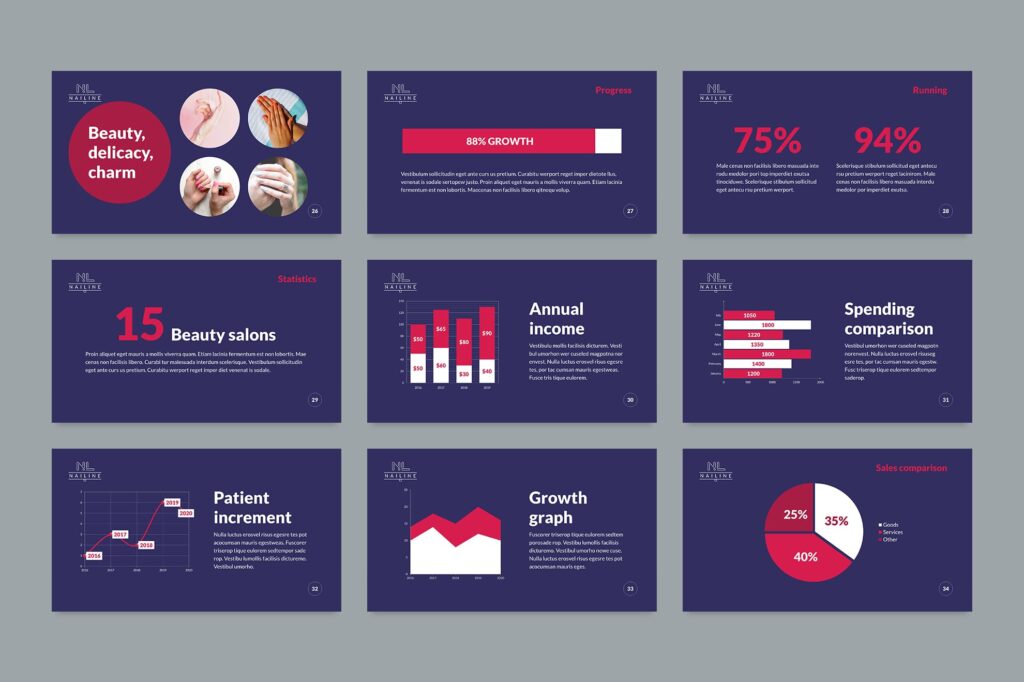 Nail Studio PowerPoint Presentation Template – MasterBundles