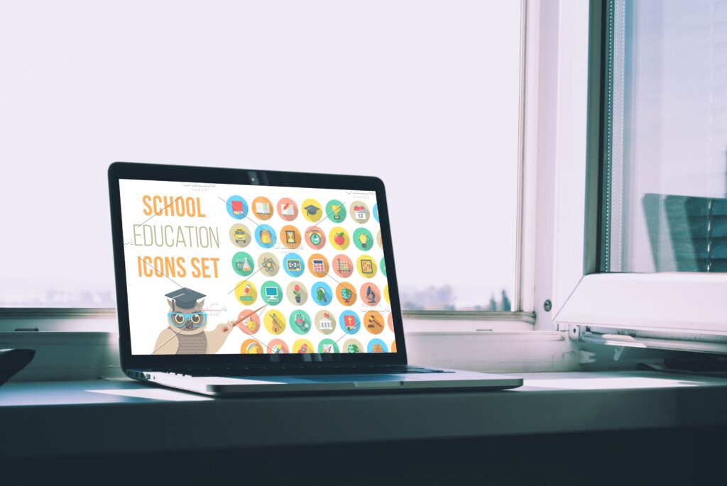 Vector Flat Round School Icons – MasterBundles