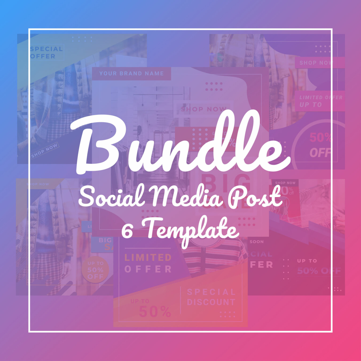 social media post template for sales promotion - MasterBundles