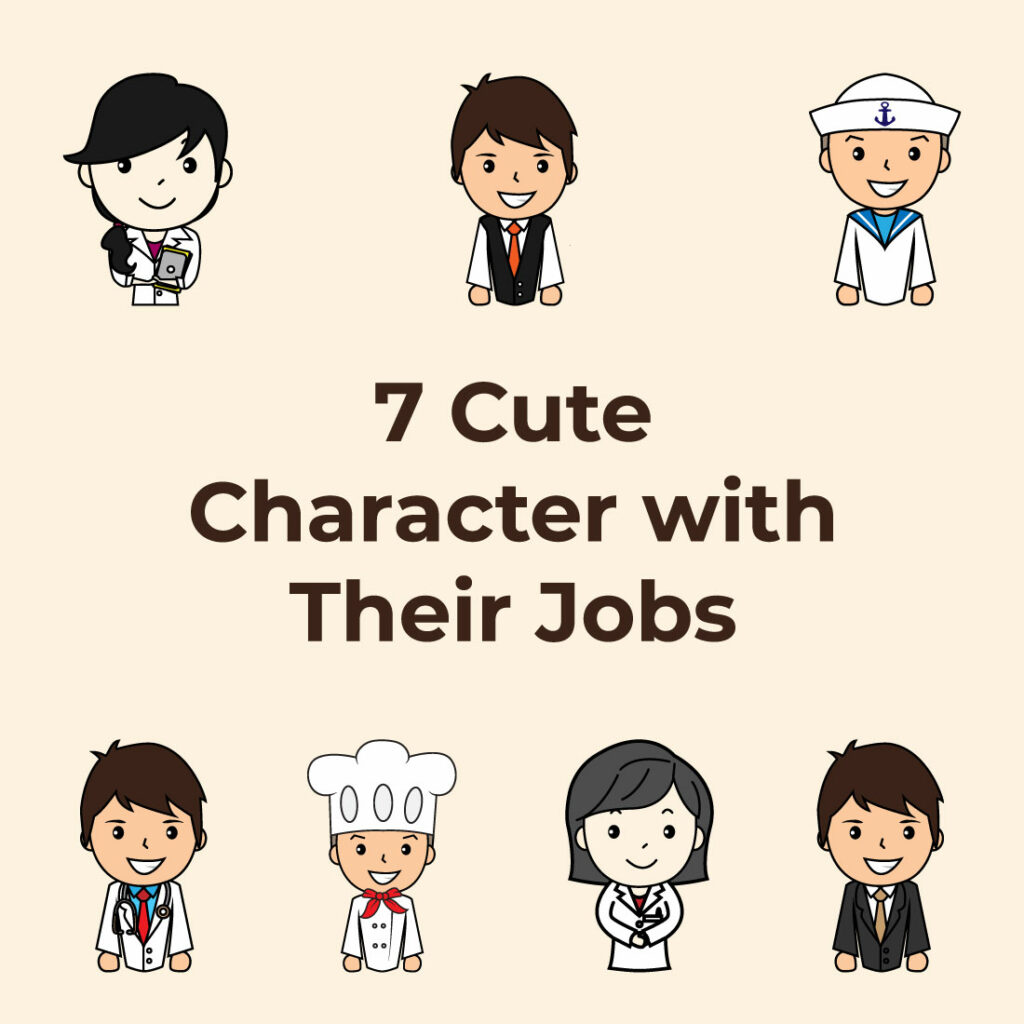 7 Cute Characters with Their Jobs - Only $13 - MasterBundles