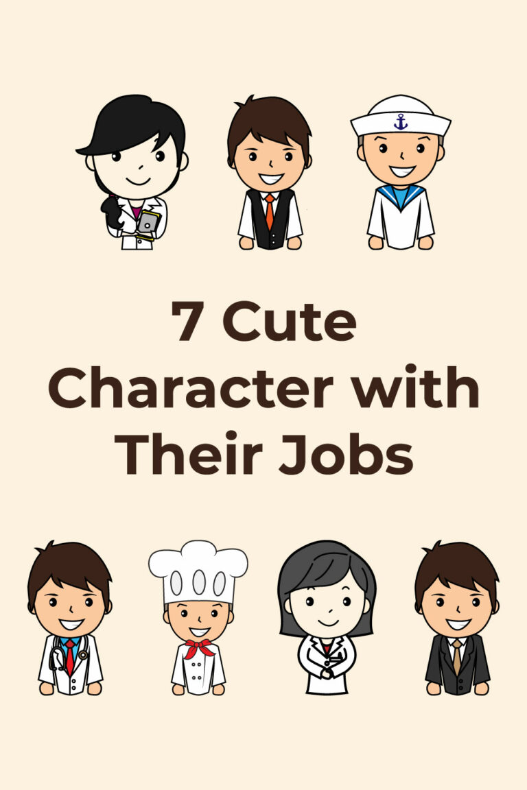 7 Cute Characters with Their Jobs - Only $13 - MasterBundles