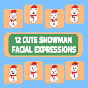 12 Cute Snowman Facial Expressions - Only $9 | MasterBundles